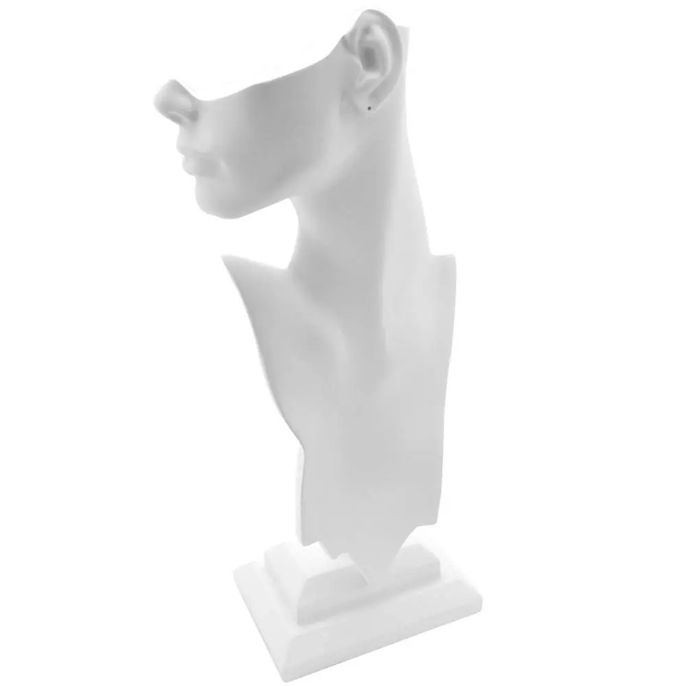 Tall White Poly Earring and Necklace Display Mannequin